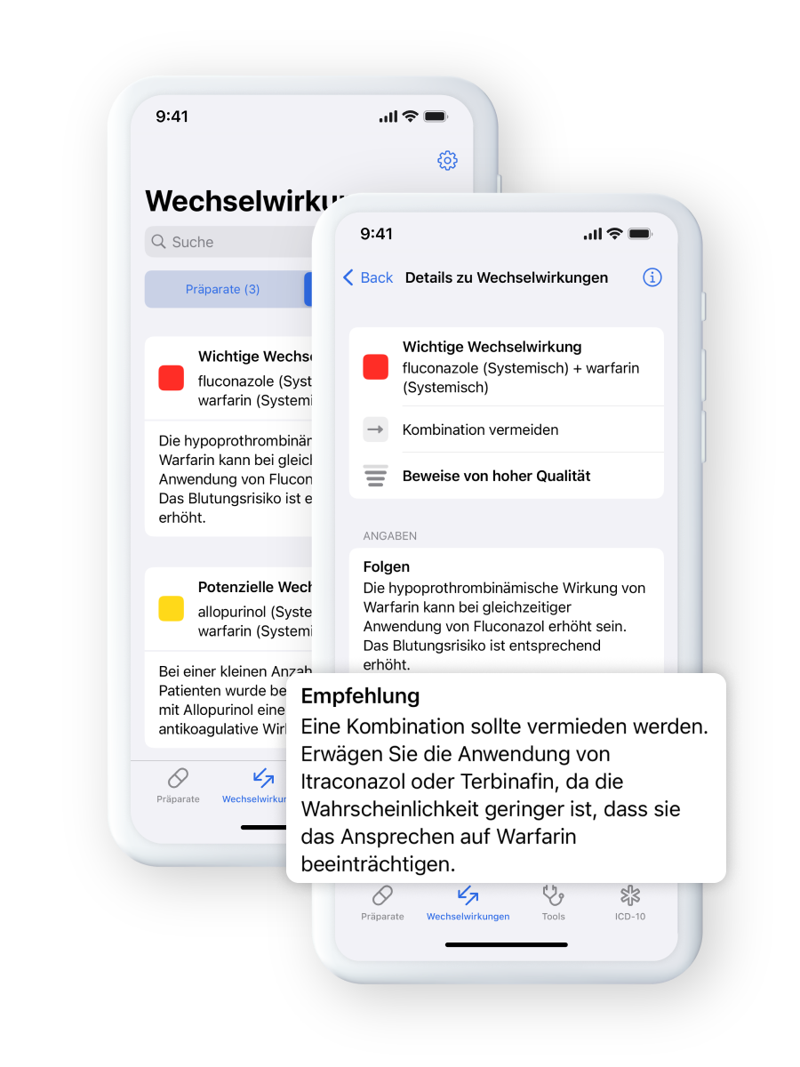 Checker für Wechselwirkungen von Medikamenten